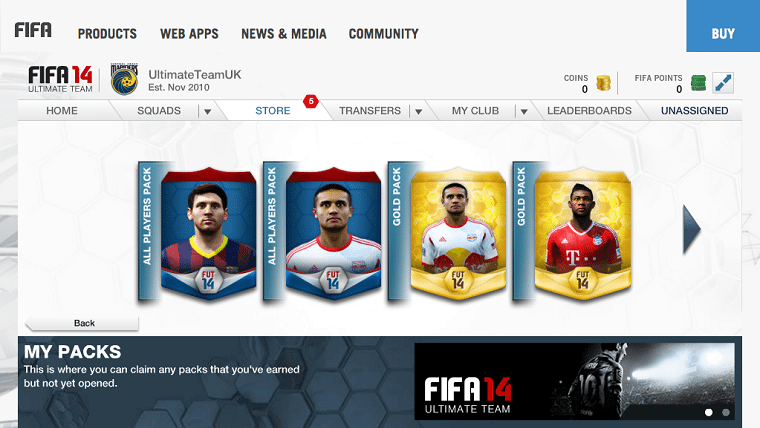FIFA 14 Ultimate Team Web App update inbound | Attack of the Fanboy
