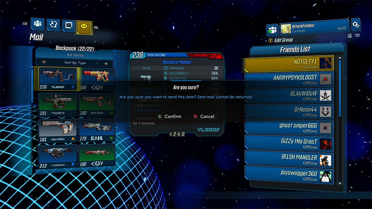 Borderlands 3: How to Gift Items and Weapons to Friends | Attack of the ...