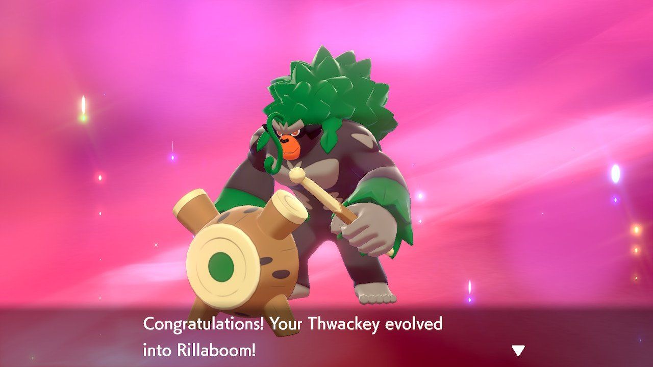 Pokemon Sword and Shield - How To Evolve Thwackey Into Rillaboom ...