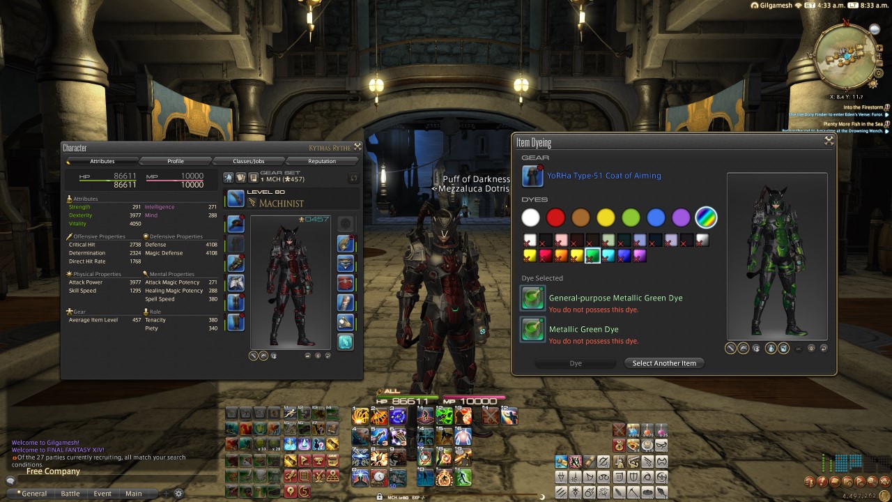 Final Fantasy XIV - How to Dye Armor | Attack of the Fanboy