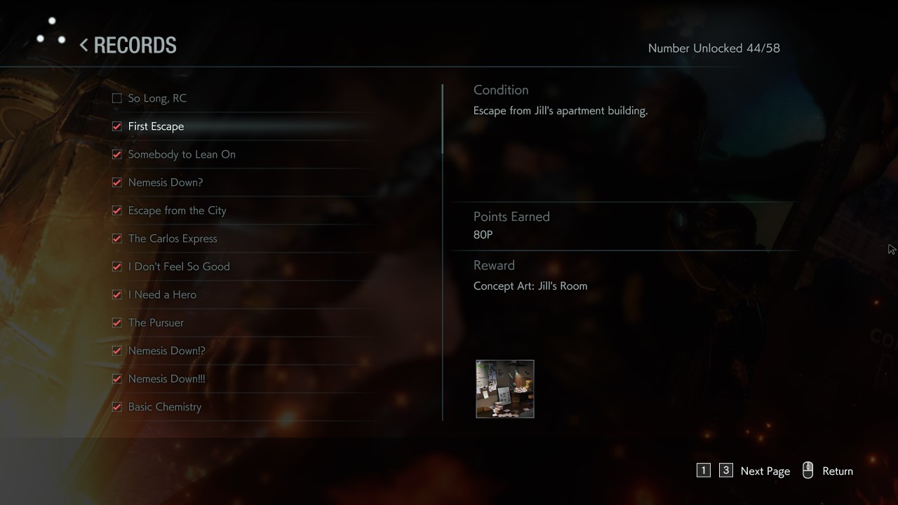 Resident Evil 3 - Records List: What are Records | Attack of the Fanboy