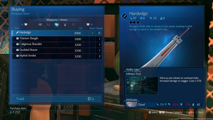 Final Fantasy 7 Remake - How to Get Hardedge, How to Get Infinity's End ...