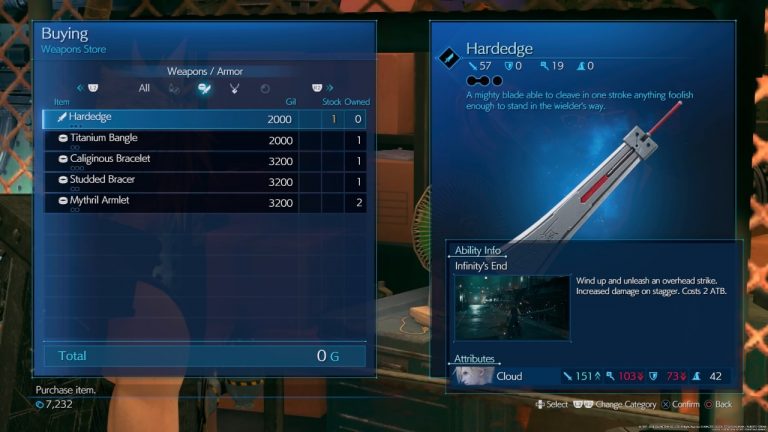 Final Fantasy 7 Remake - How to Get Hardedge, How to Get Infinity's End ...