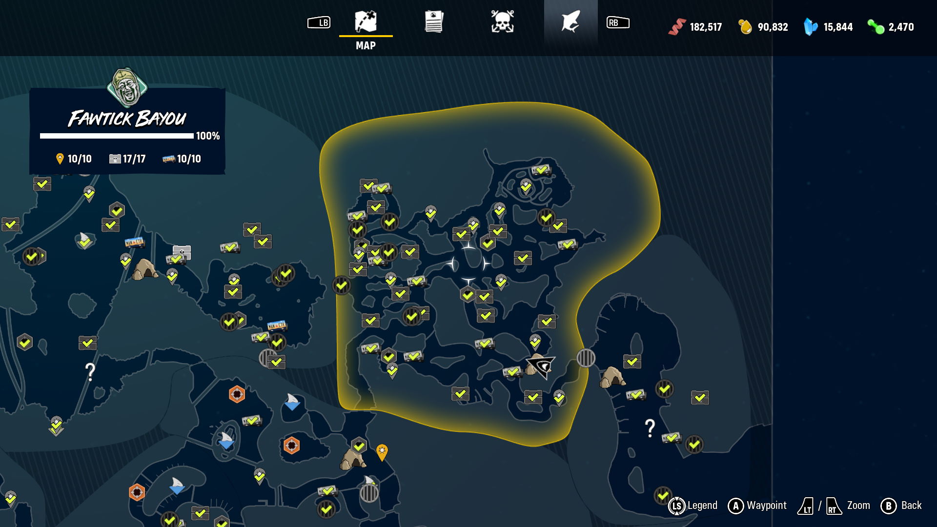 Maneater Fawtick Bayou Collectibles Guide - Every Cache, Landmark, and ...