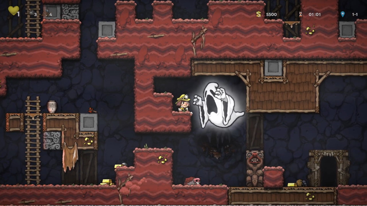 Spelunky 2 - How to Kill or Get Away from the Ghost | Attack of the Fanboy