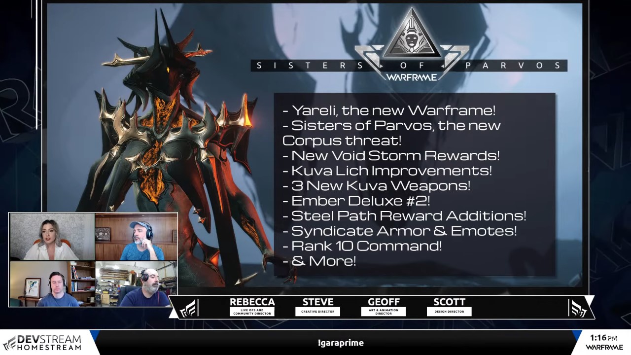 Warframe Devstream 155 Recap: Yareli and Sisters of Parvos Update Coming Soon | Attack of the Fanboy