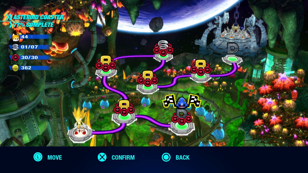 Sonic Colors Ultimate: Asteroid Coaster Red Star Ring Locations (Act 1 ...