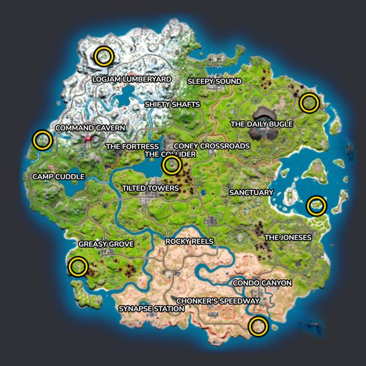 Fortnite Seven Outpost Locations: How to Drive a Car Between 2 Seven ...