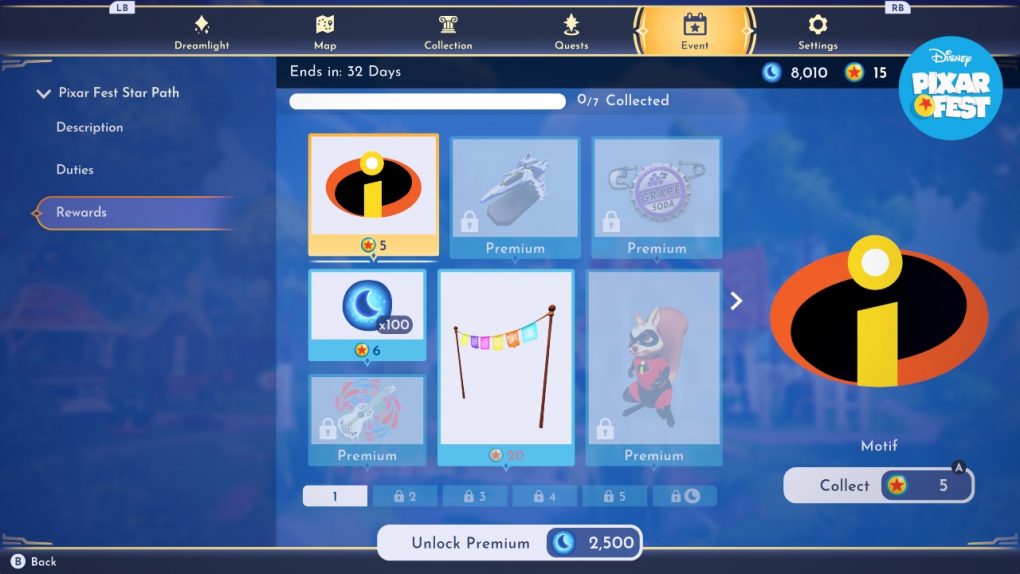 All Pixar Fest Star Path Rewards and Duties in Disney Dreamlight Valley ...