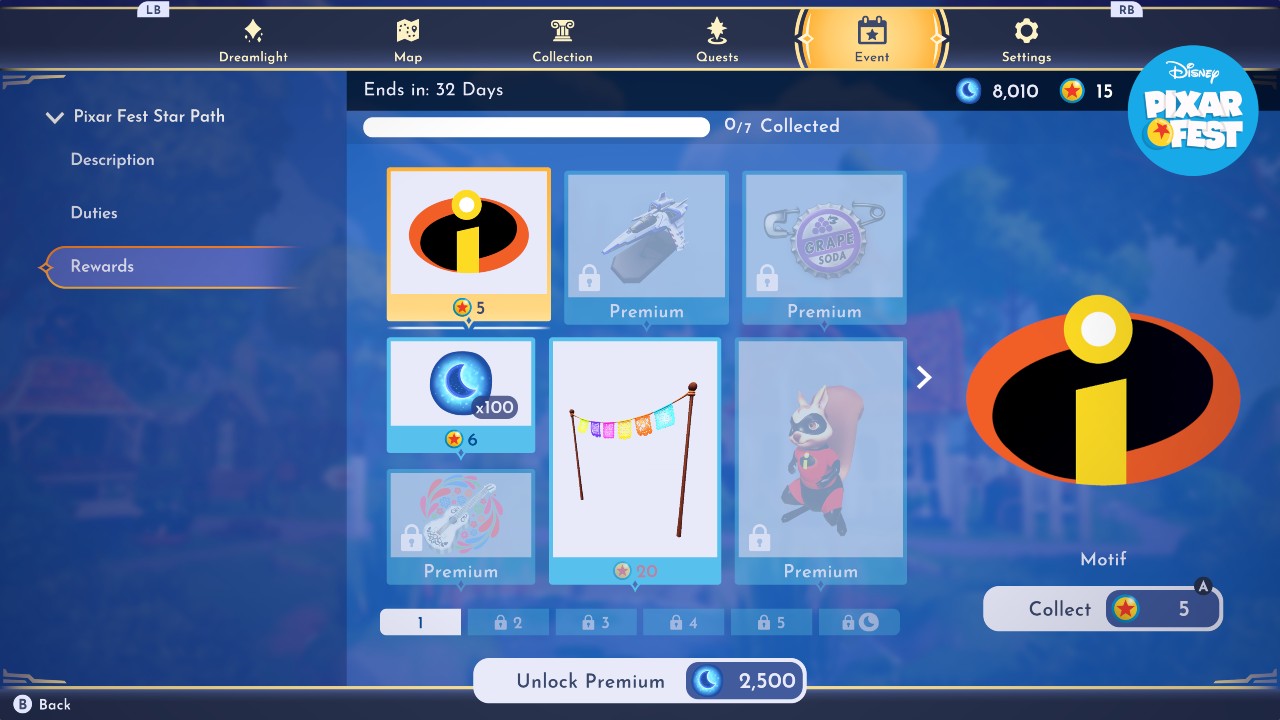 All Pixar Fest Star Path Rewards and Duties in Disney Dreamlight Valley | Attack of the Fanboy