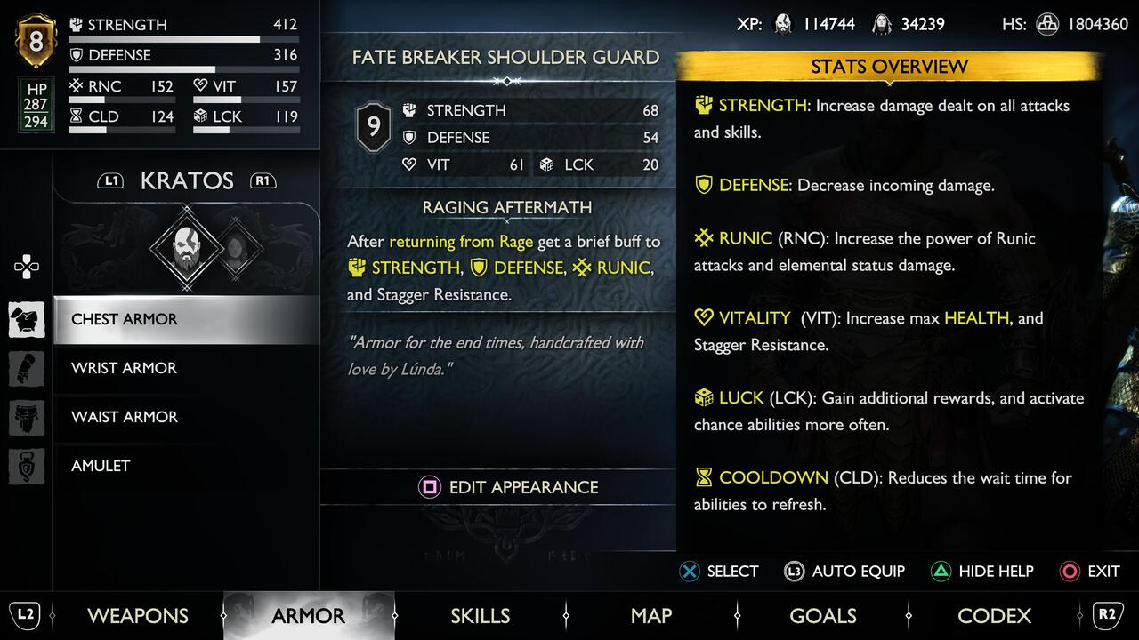 All God of War Ragnarok Stats Explained: Runic, Luck, Vitality, and ...