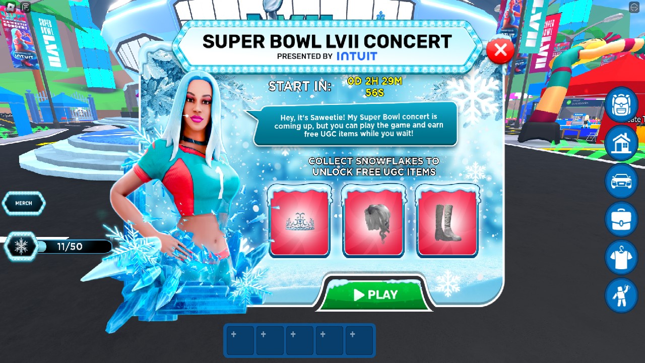 Roblox Rhythm City RP - How To Watch The Saweetie Super Bowl Concert ...