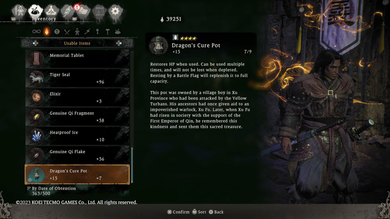 How to Increase Dragon Cure Pot Capacity in Wo Long Fallen Dynasty ...