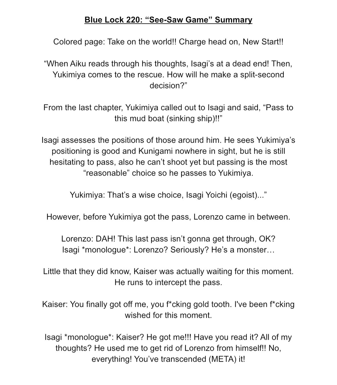 Blue Lock Chapter 220 Spoilers, Release Timeline, and Recap | Attack of ...