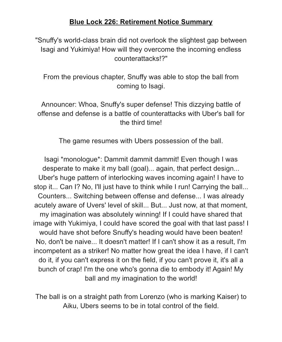 Blue Lock Chapter 226 Spoilers, Release Timeline, and Recap | Attack of ...