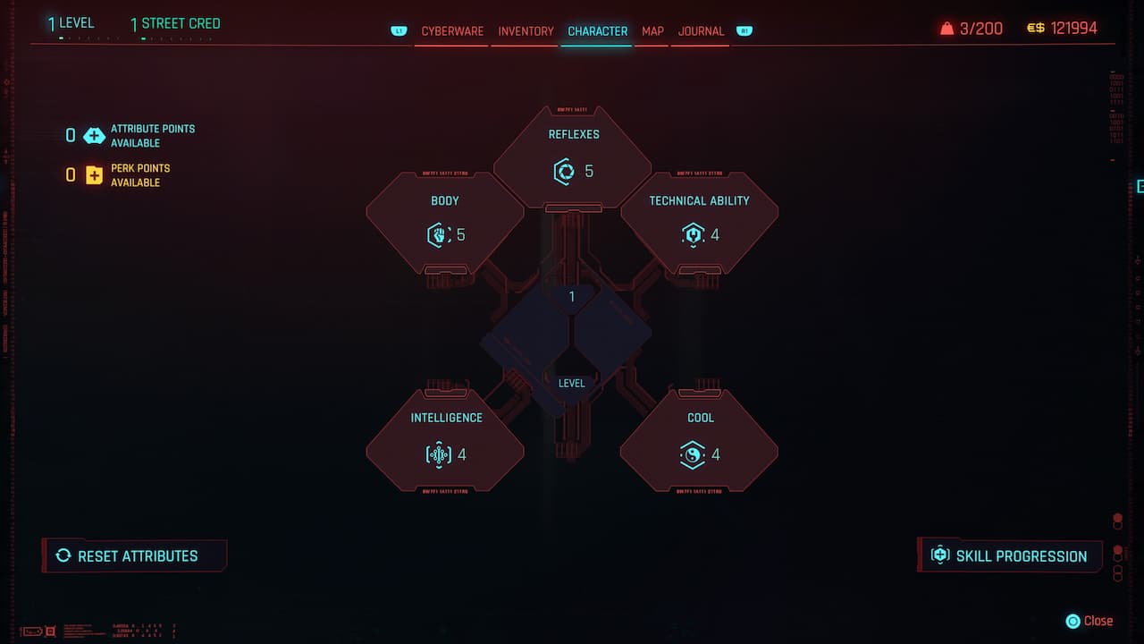 Best Cyberpunk 2077 Starting Attribute Points Spread During Character ...