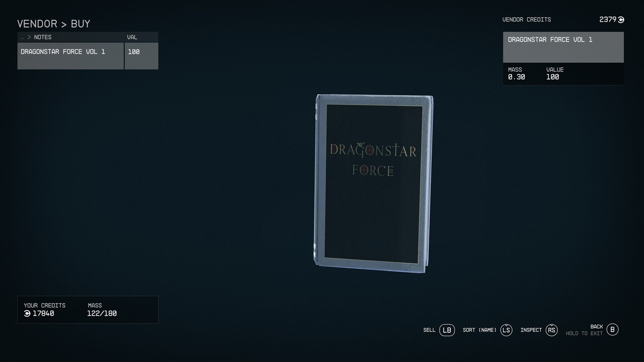 Starfield Media Sponge Guide: How Many Dragonstar Force Volumes Are ...