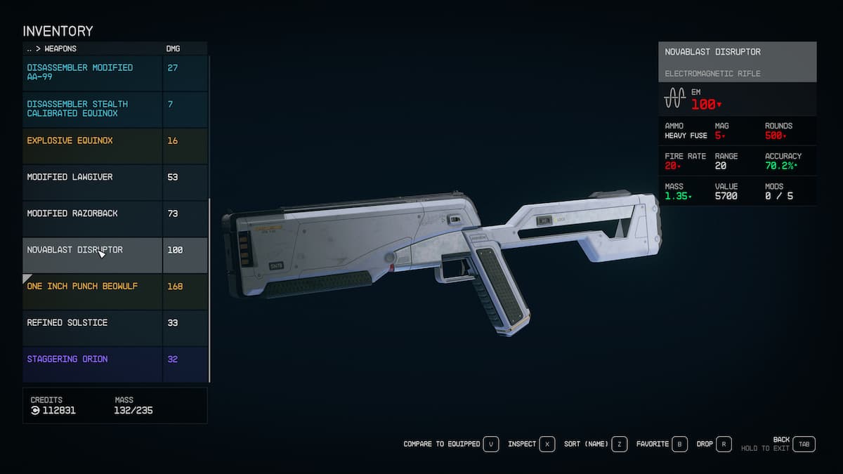 Starfield Weapon Types Explained: Ballistic, EM, Laser, and More