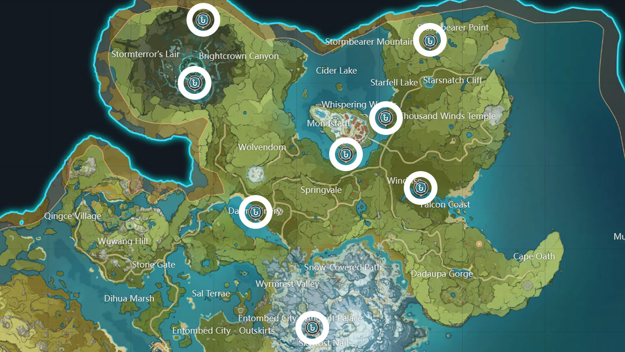 Genshin Impact Fishing Spots Map: All Places to Fish in Monstadt, Liyue ...