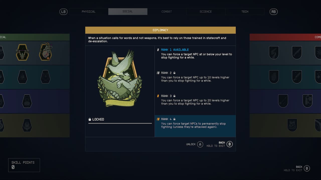 Starfield Diplomacy Leveling Guide | How to Force NPCs to Stop Fighting ...
