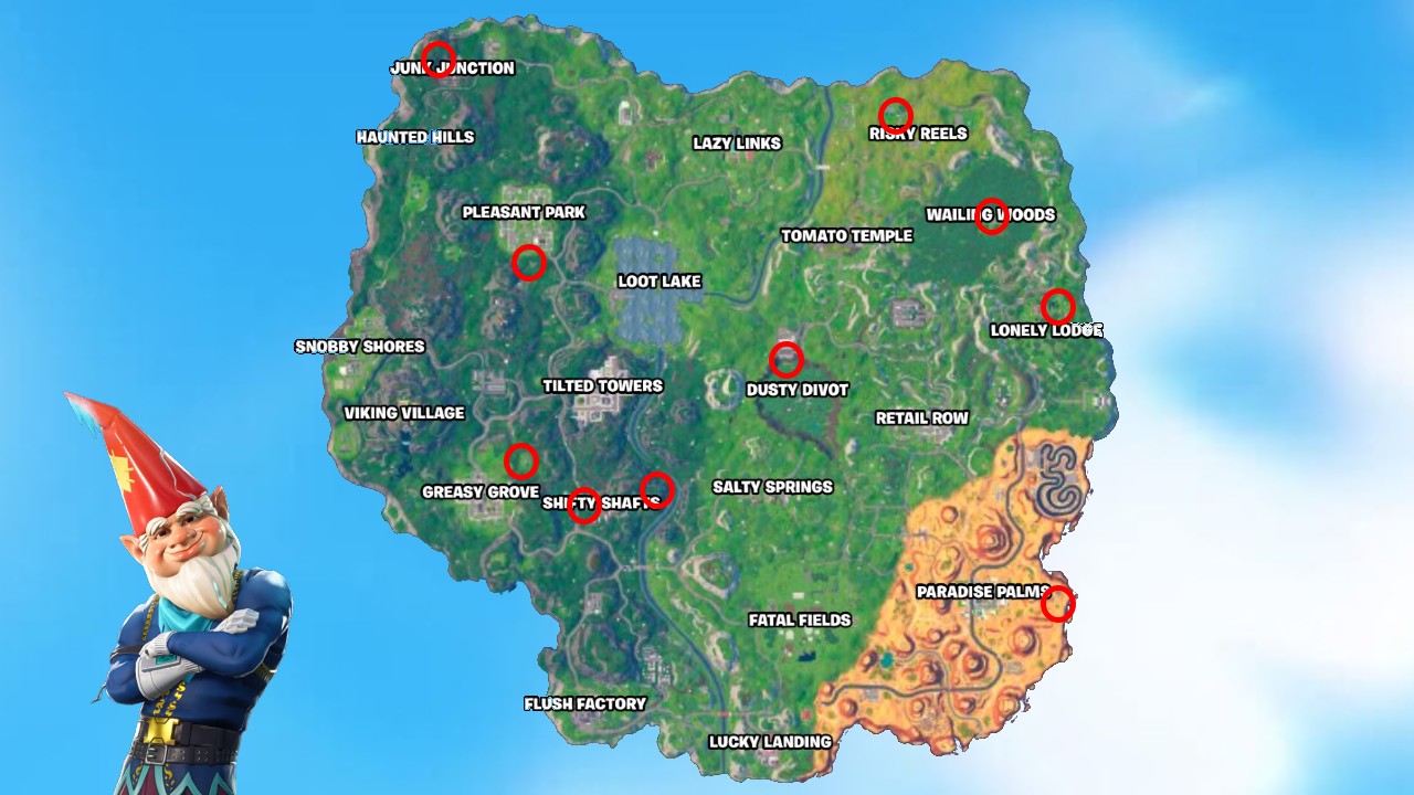 All Hidden Gnome Locations in Fortnite OG | Attack of the Fanboy