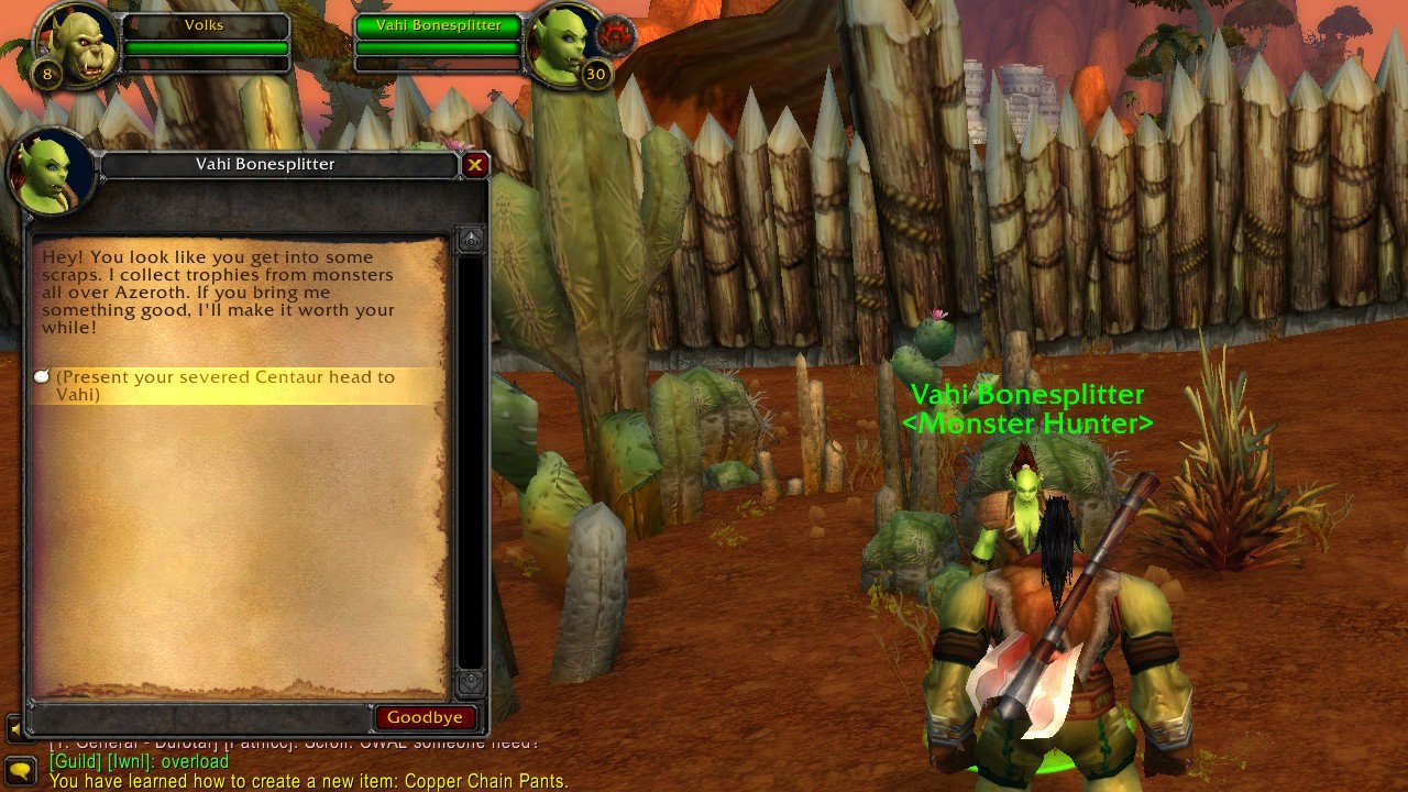 Where to Hand in Severed Harpy, Quilboar, and Centaur Head in WoW ...