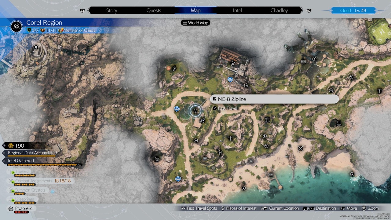 The Location of All Ziplines in the Corel Region in Final Fantasy VII ...