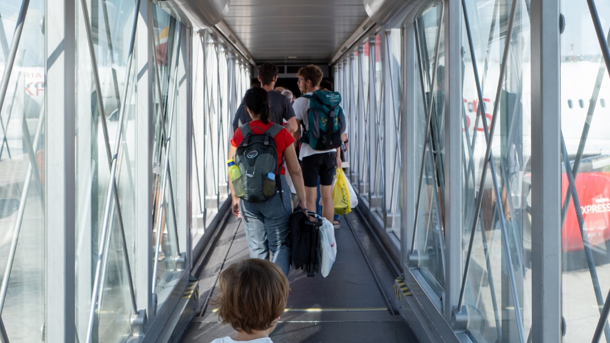 Tabitha Tindale filmed every person boarding her flight step on with ...